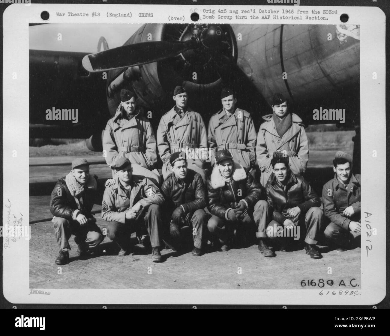 Lt. Eisele And Crew Of The 303Rd Bomb Group, Based In England, Pose ...