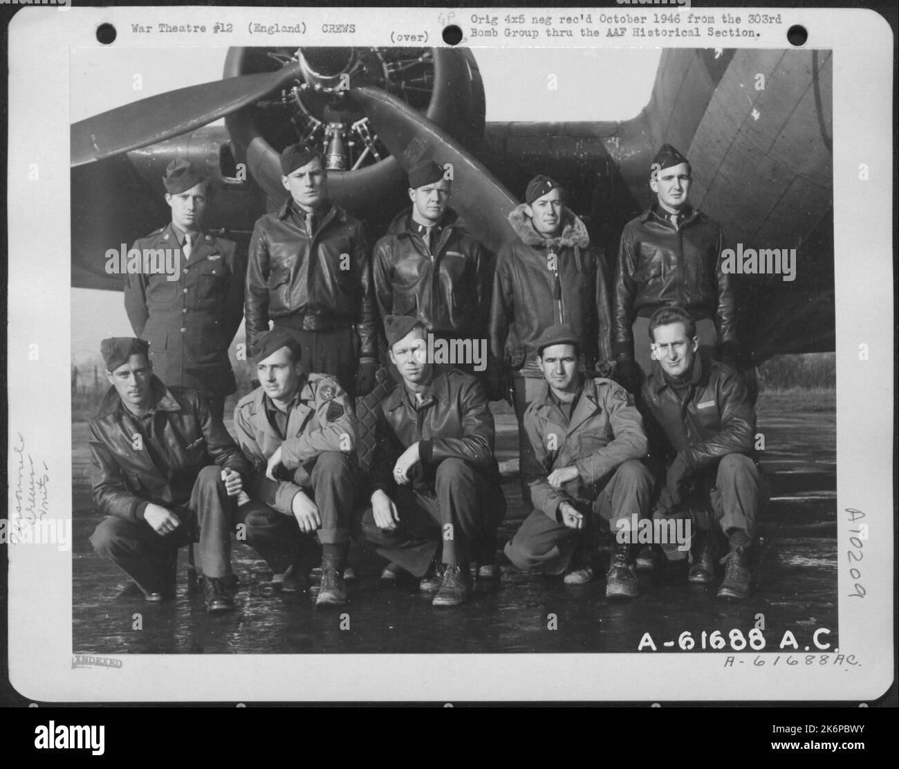 Lt. Burkitt And Crew Of The 303Rd Bomb Group, Based In England, Pose ...