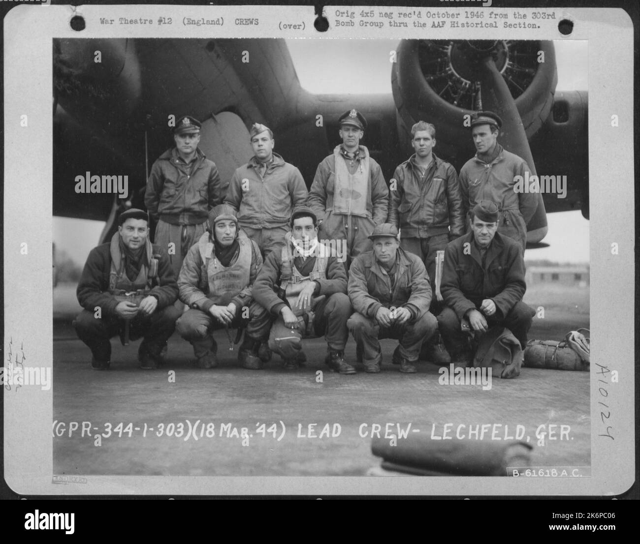 Lead Crew Of Bombing Mission To Lechfeld, Germany, In Front Of A Boeing ...