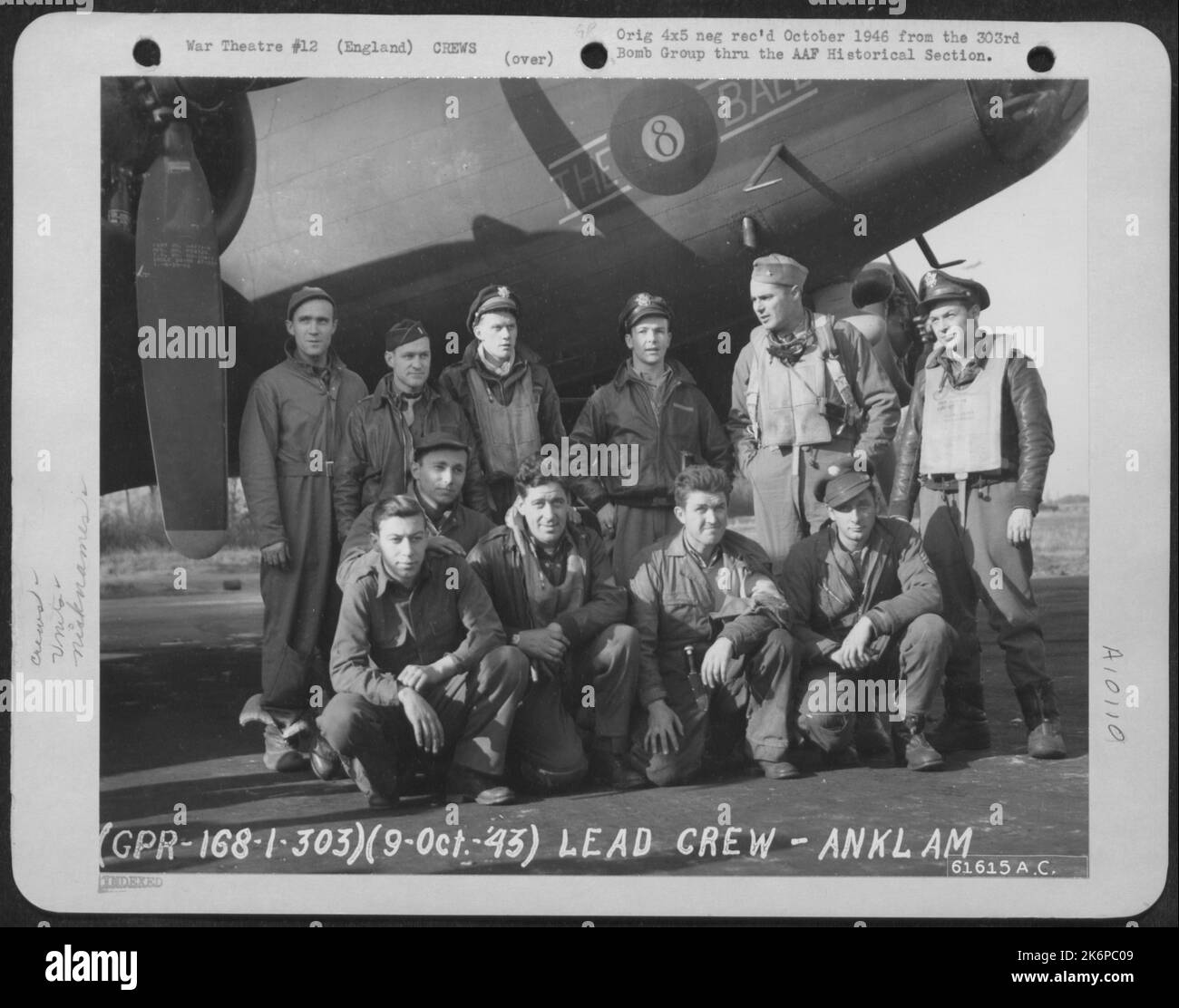 Lead Crew Of Bombing Mission To Anklam, Germany Pose Beside A Boeing B ...