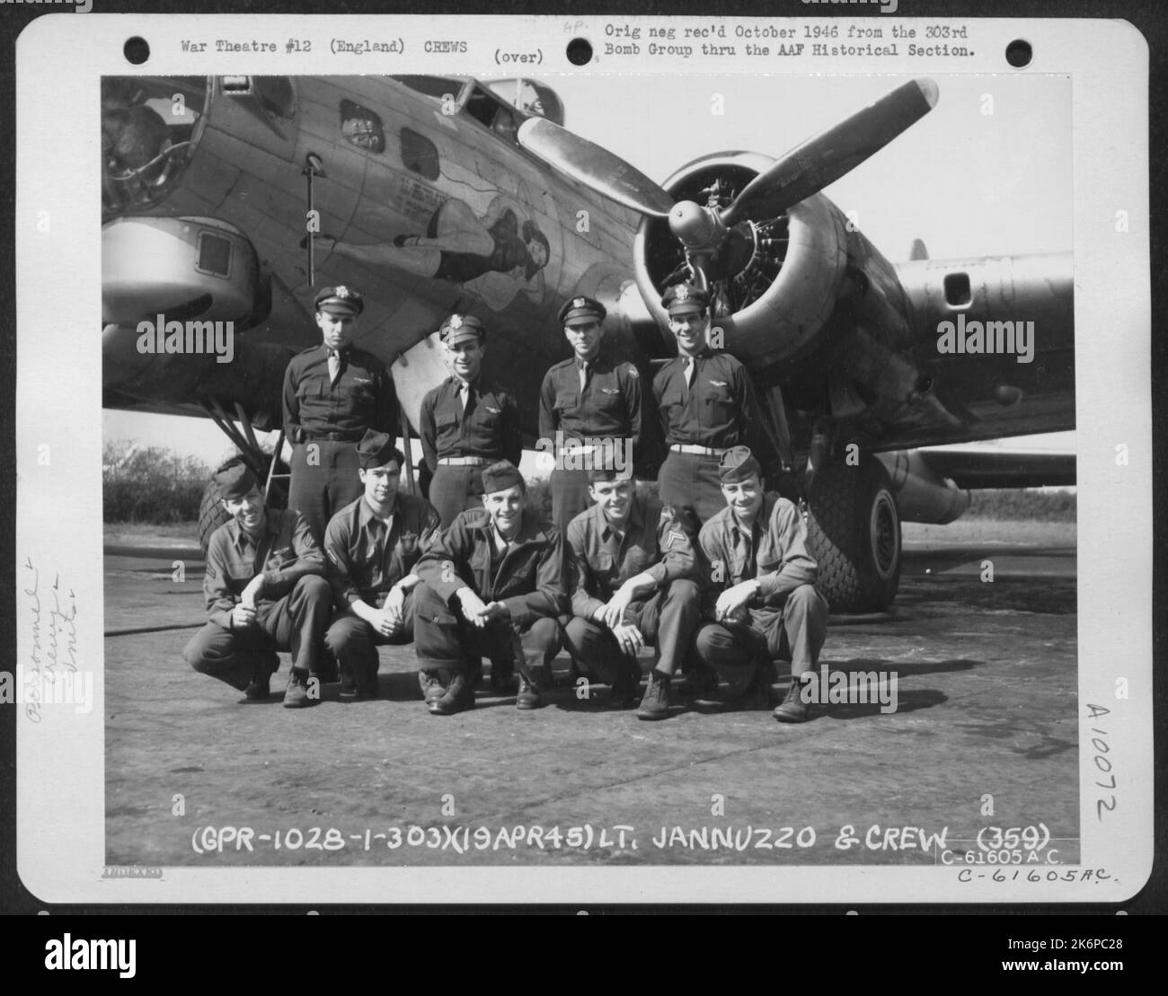 Lt. Januzzo And Crew Of The 359Th Bomb Squadron, 303Rd Bomb Group Based ...