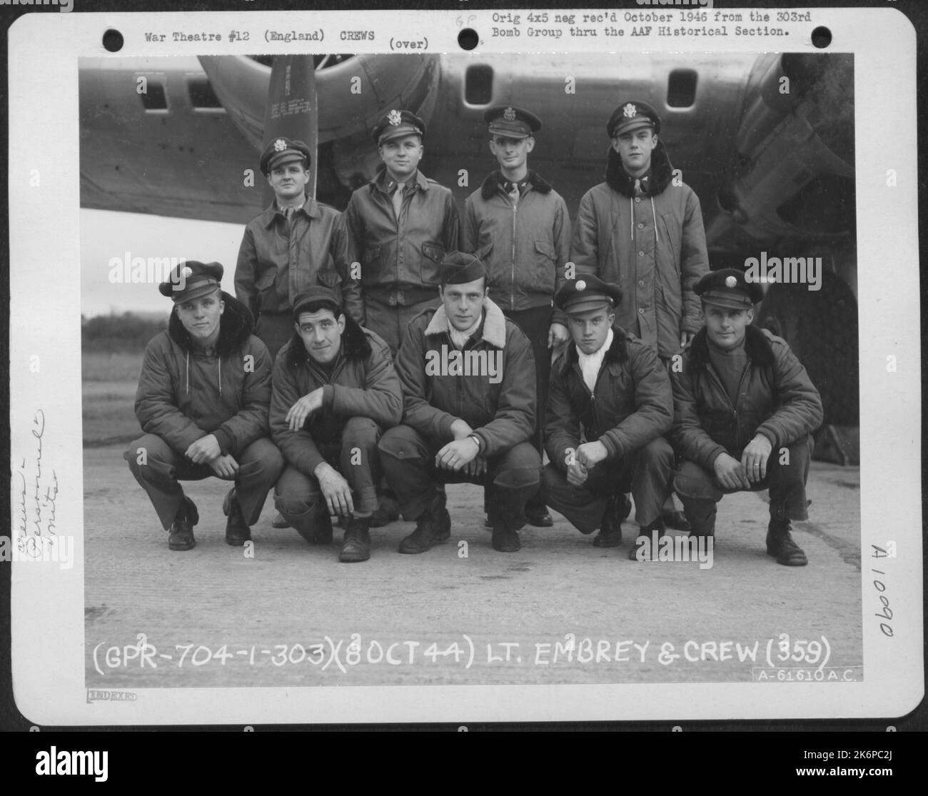 Lt. Embrey And Crew Of The 359Th Bomb Squadron, 303Rd Bomb Group Based ...