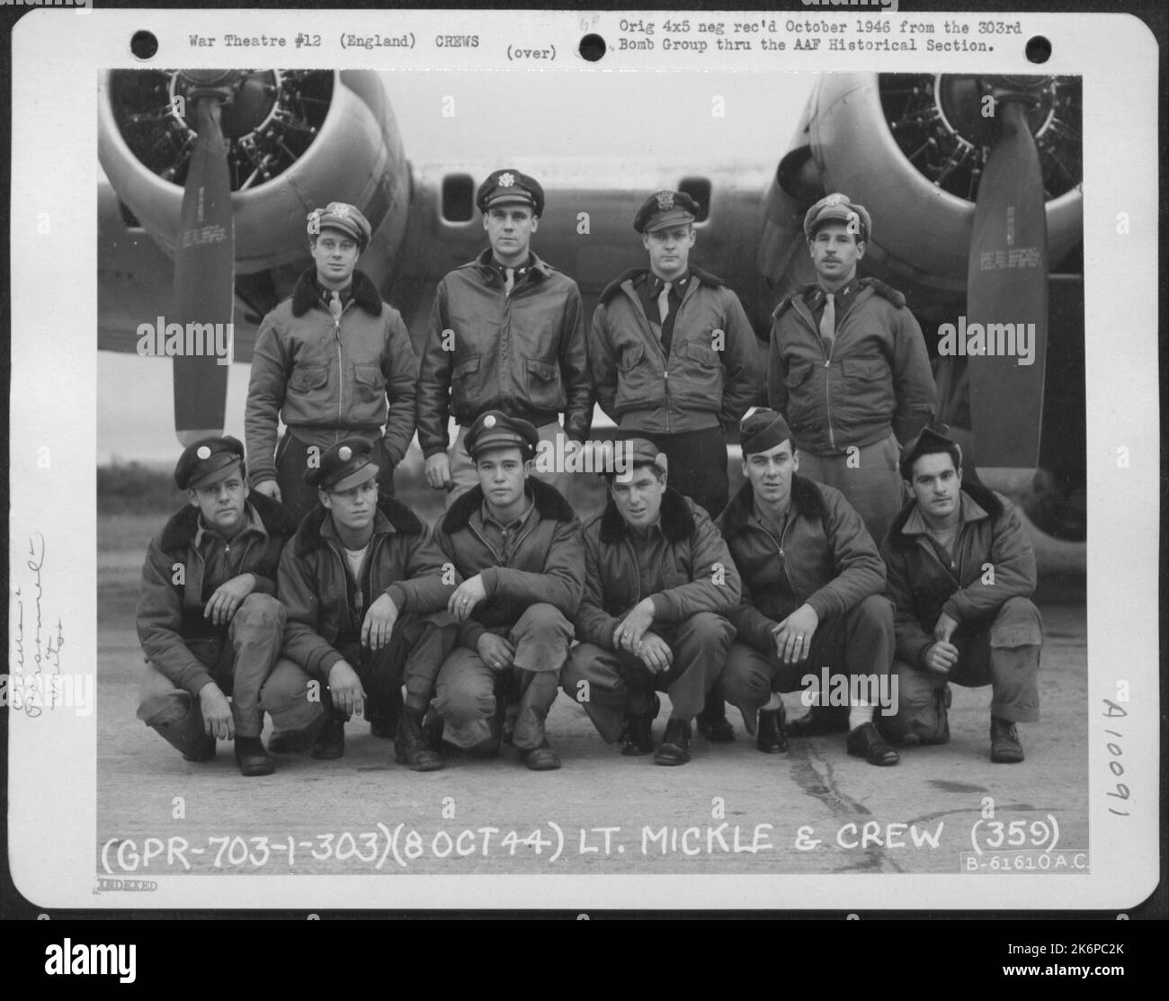 Lt. Mickle And Crew Of The 359Th Bomb Squadron, 303Rd Bomb Group Based ...