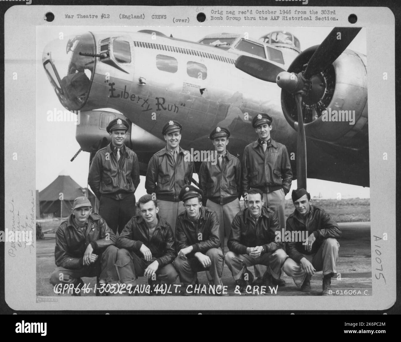 Lt. Chance And Crew Of The 359Th Bomb Squadron, 303Rd Bomb Group Based ...