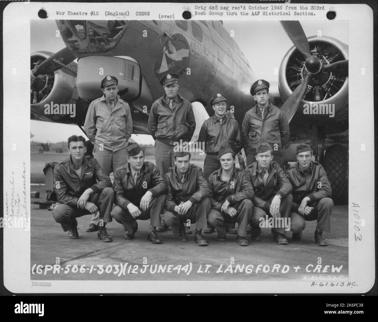 Lt. Langford And Crew Of The 359Th Bomb Squadron, 303Rd Bomb Group ...