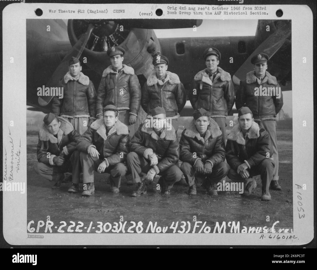F/O Mcmanus And Crew Of The 359Th Bomb Squadron, 303Rd Bomb Group Based ...