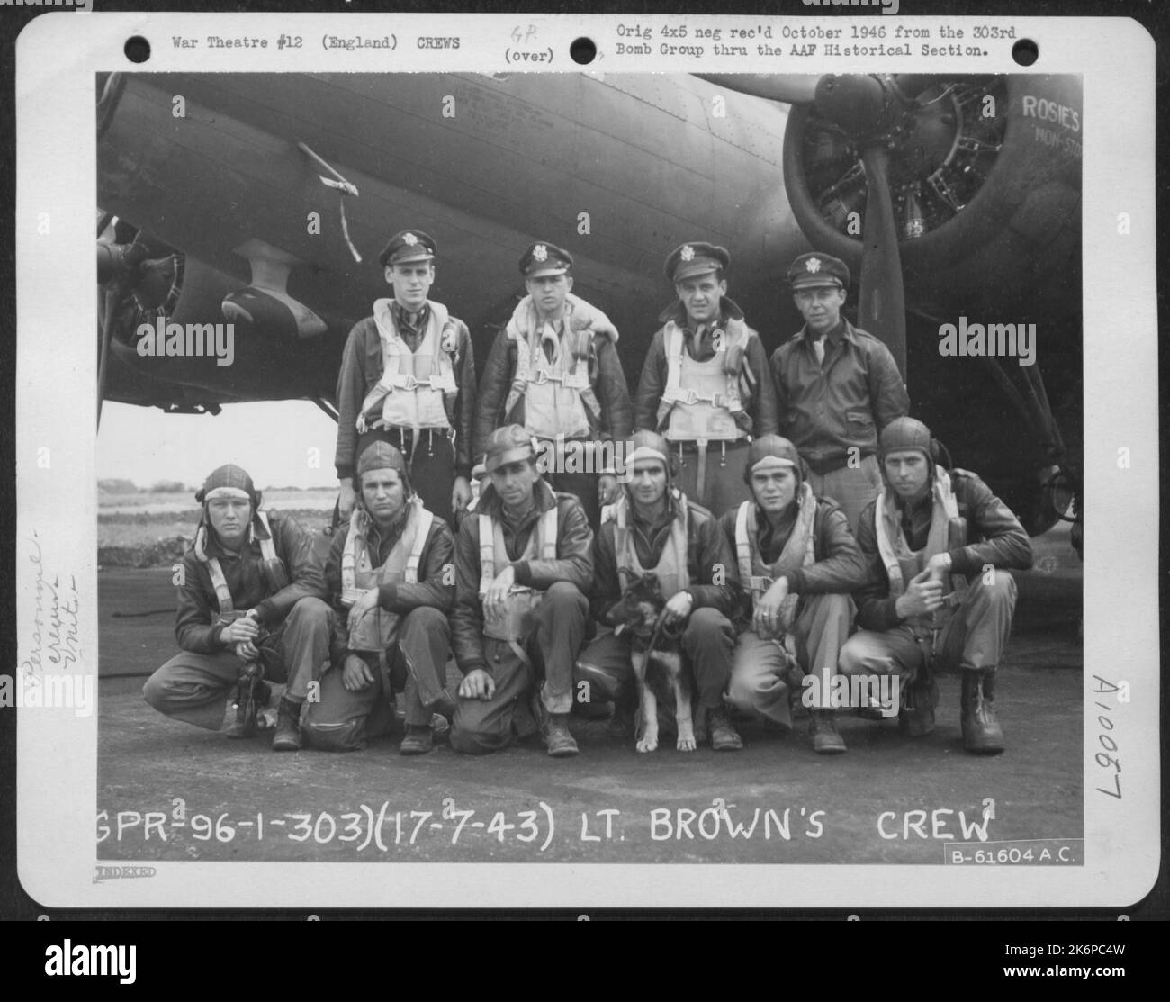 Lt. Brown And Crew Of The 359Th Bomb Squadron, 303Rd Bomb Group Based ...