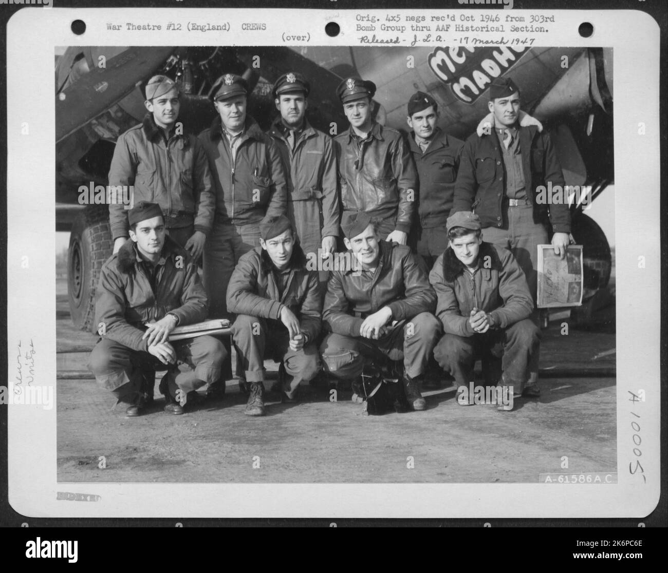 Lead Crew On Bombing Missions To Hamm, Germany, Beside A Boeing B-17 ...