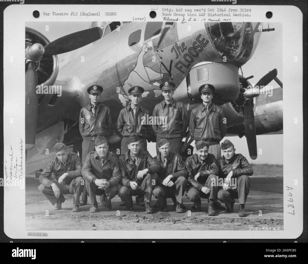 Lt. Way And Crew Of The 358Th Bomb Squadron, 303Rd Bomb Group, Beside A ...