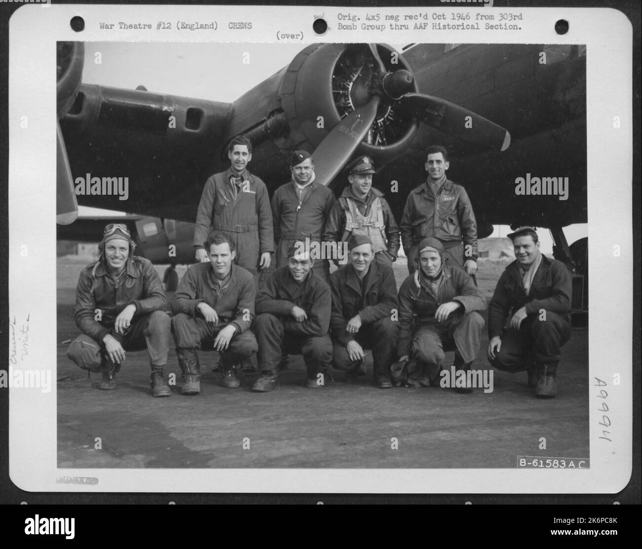 Lead Crew On Bombing Missions To Sorau, Germany, Beside A Boeing B-17 ...