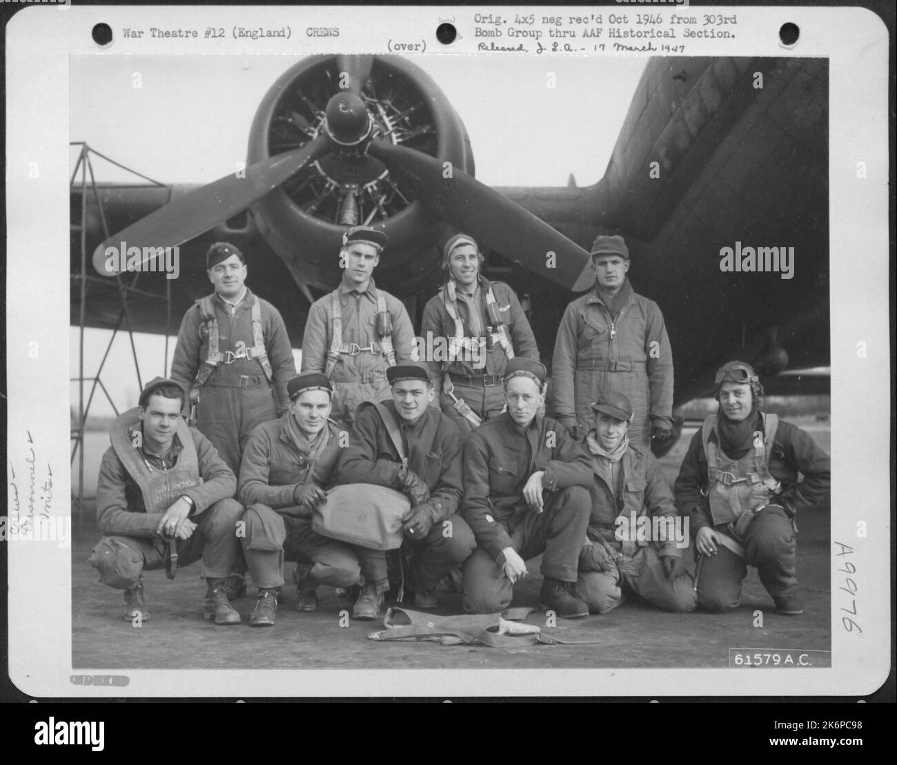 Lt. Smith And Crew Of The 358Th Bomb Squadron, 303Rd Bomb Group, Beside ...