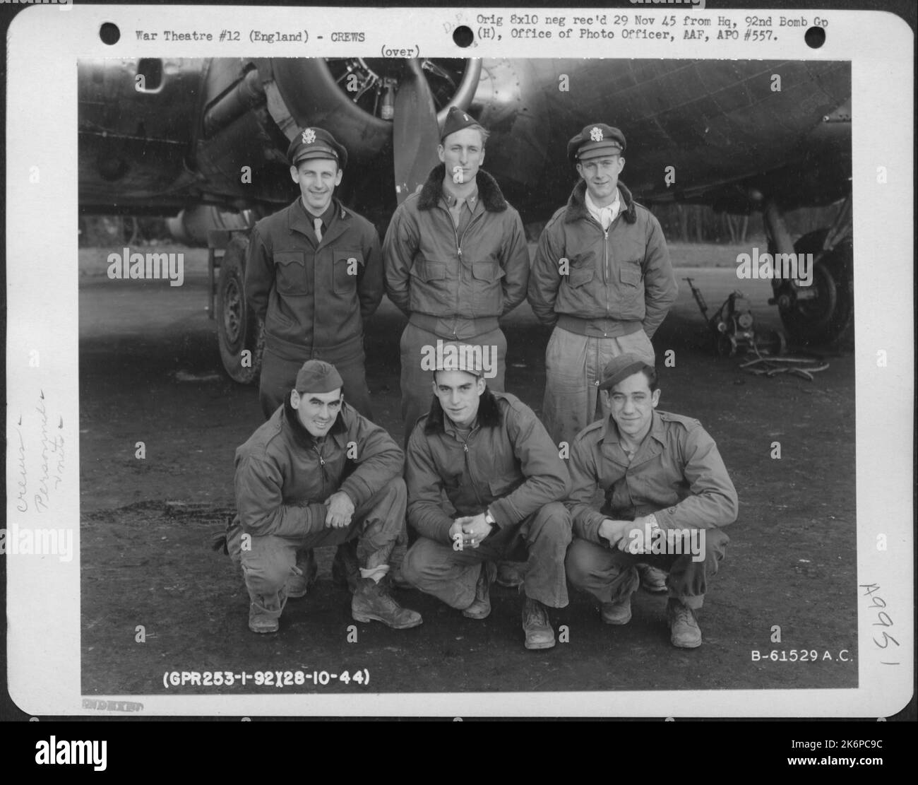 Lt. Moore And Crew Of The 92Nd Bomb Group Beside A Boeing B-17 Flying ...
