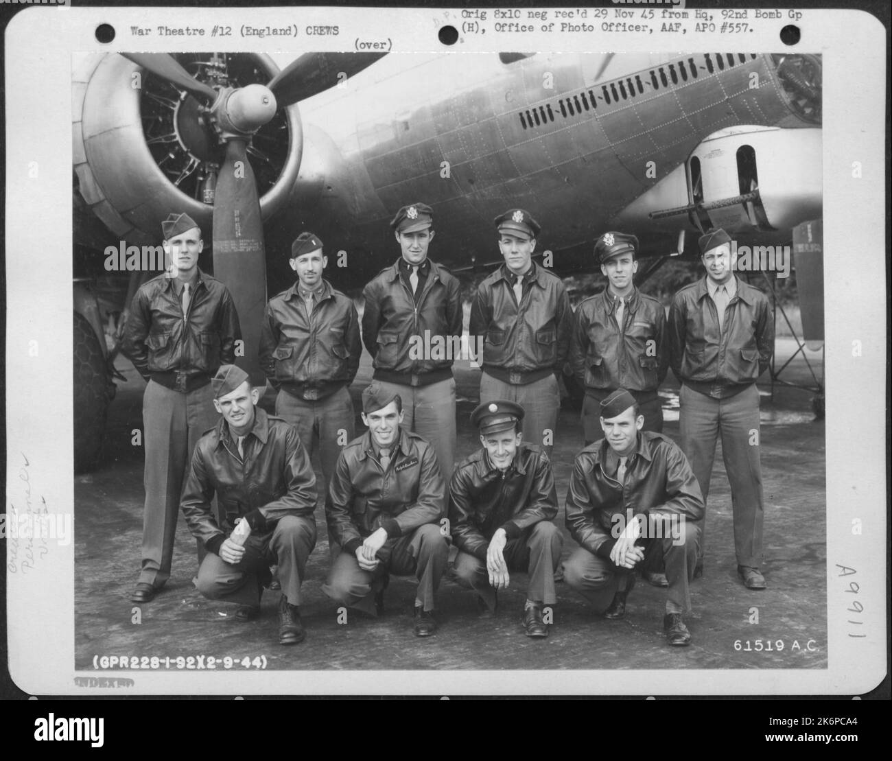 Lt. Clay And Crew Of The 92Nd Bomb Group Beside A Boeing B-17 Flying ...