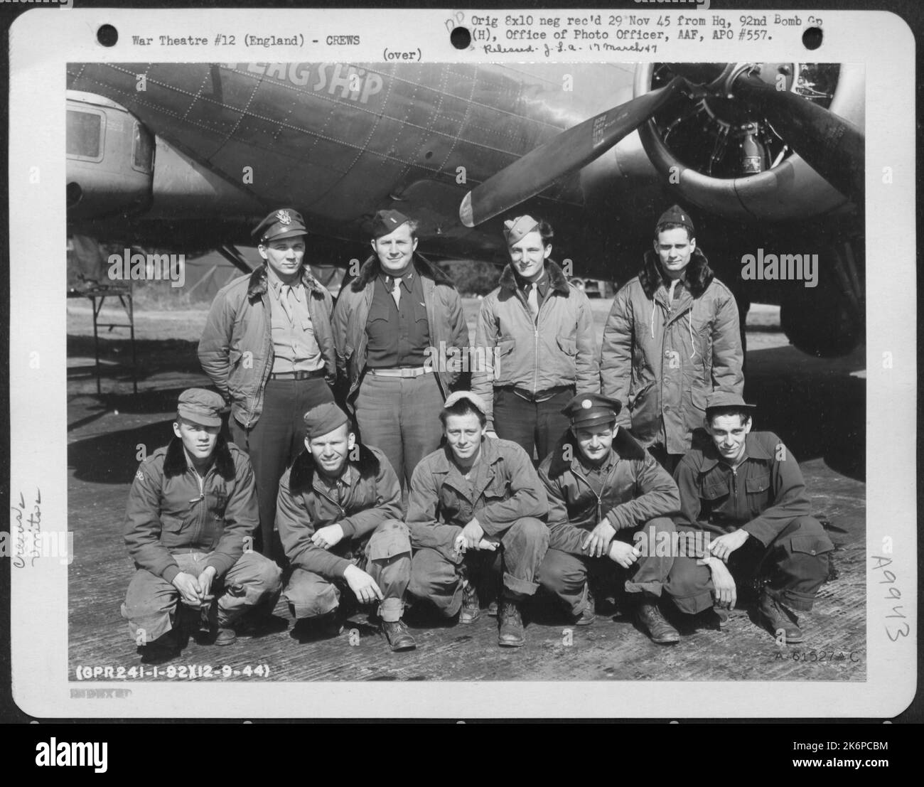 Crew Of The 92Nd Bomb Group Beside A Boeing B-17 "Flying Fortress ...