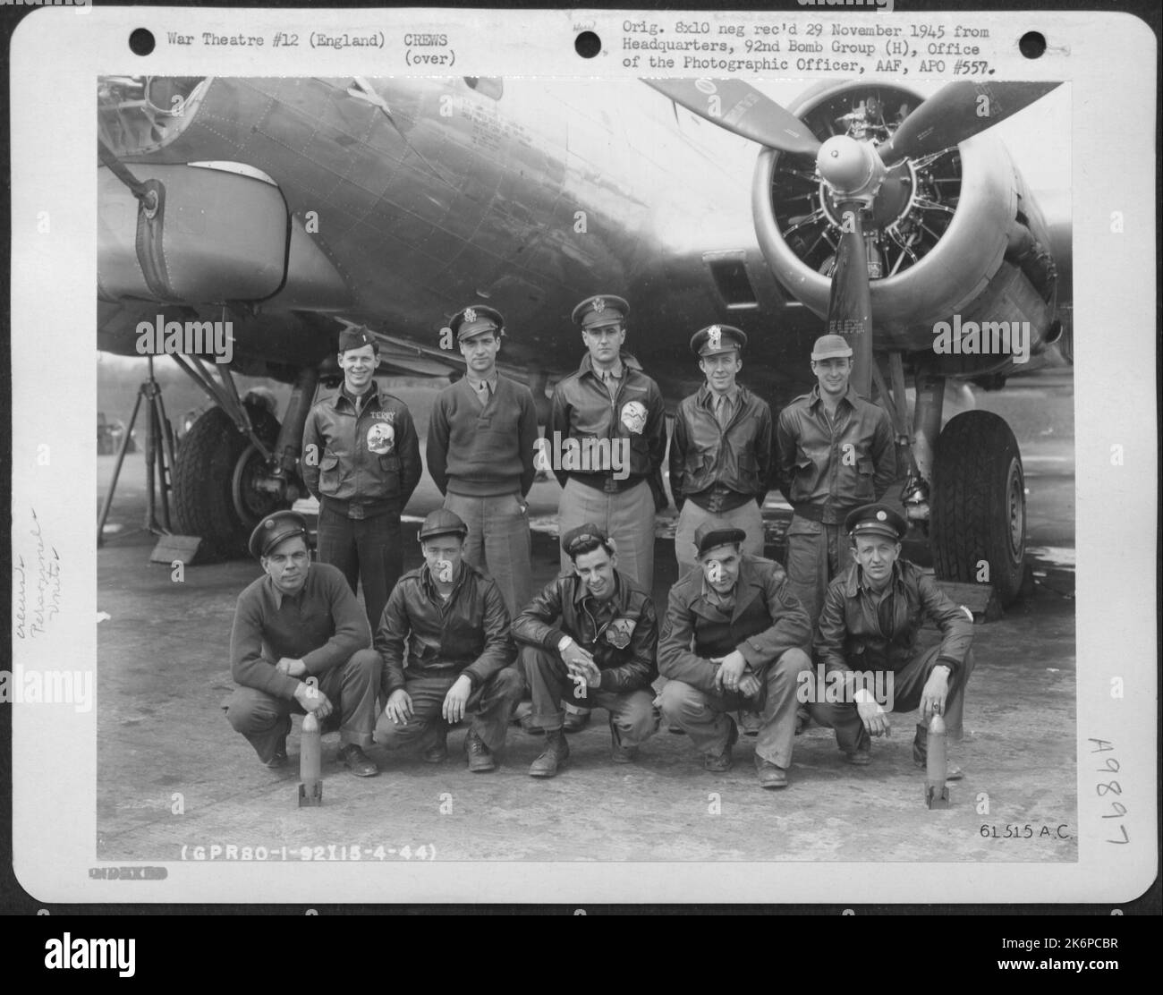 Lt. Wild And Crew Of The 325Th Bomb Squadron, 92Nd Bomb Group Beside A ...