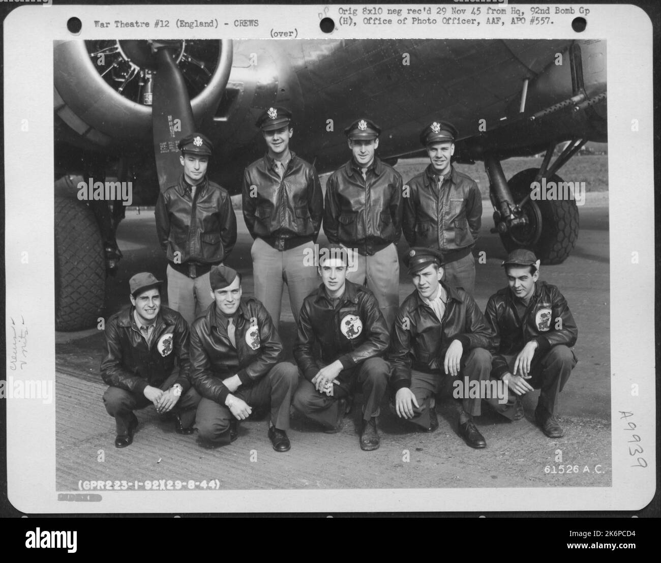 Crew Of The 92Nd Bomb Group Beside A Boeing B-17 Flying Fortress ...