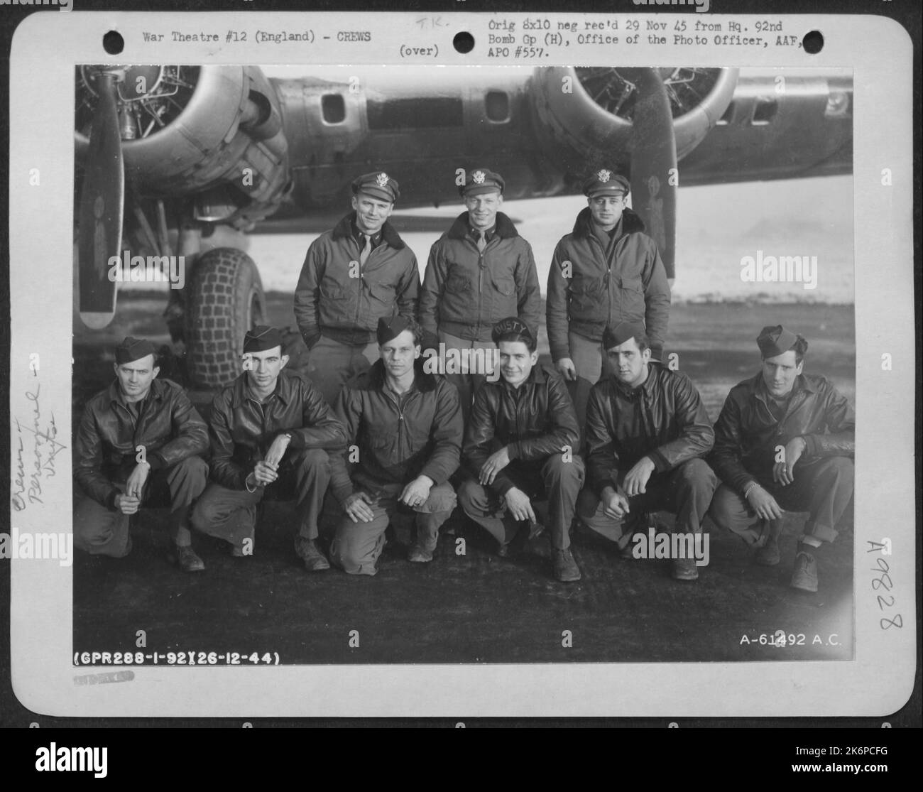 Lt. Expeling And Crew Of The 92Nd Bomb Group Beside A Boeing B-17 ...