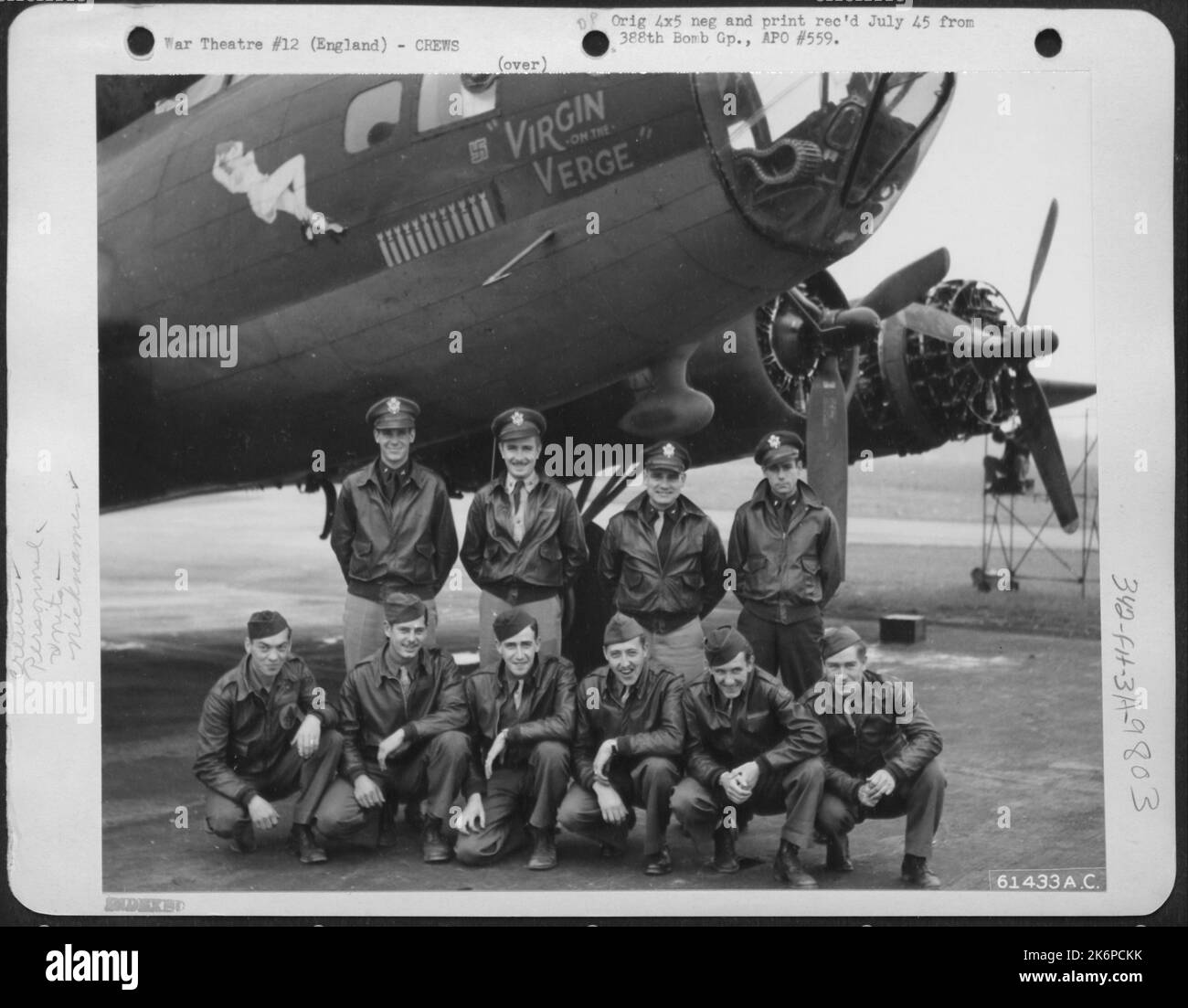 Crew Of The 561St Bomb Squadron, 388Th Bomb Group, Beside The Boeing B ...