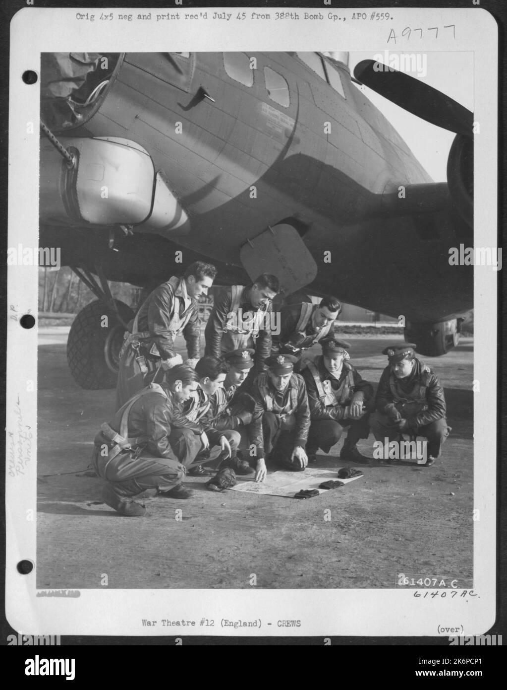 Crew Of The 563Rd Bomb Squadron, 388Th Bomb Group, Beside A Boeing B-17 ...