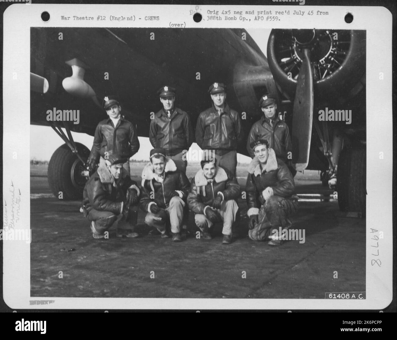 Crew Of The 560Th Bomb Squadron, 388Th Bomb Group Beside A Boeing B-17 ...