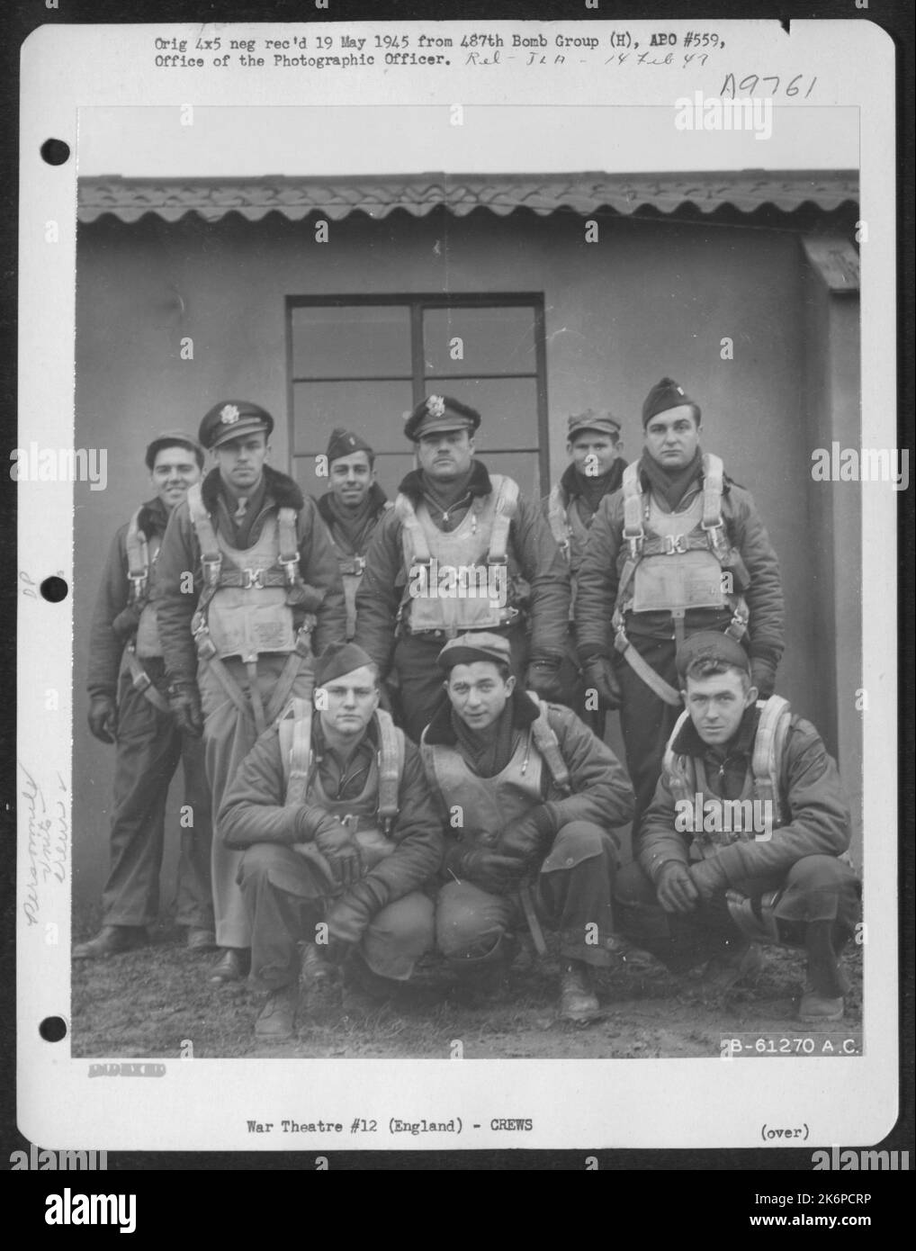 Teare And Crew Of The 487Th Bomb Group, Based In England. 7 January ...