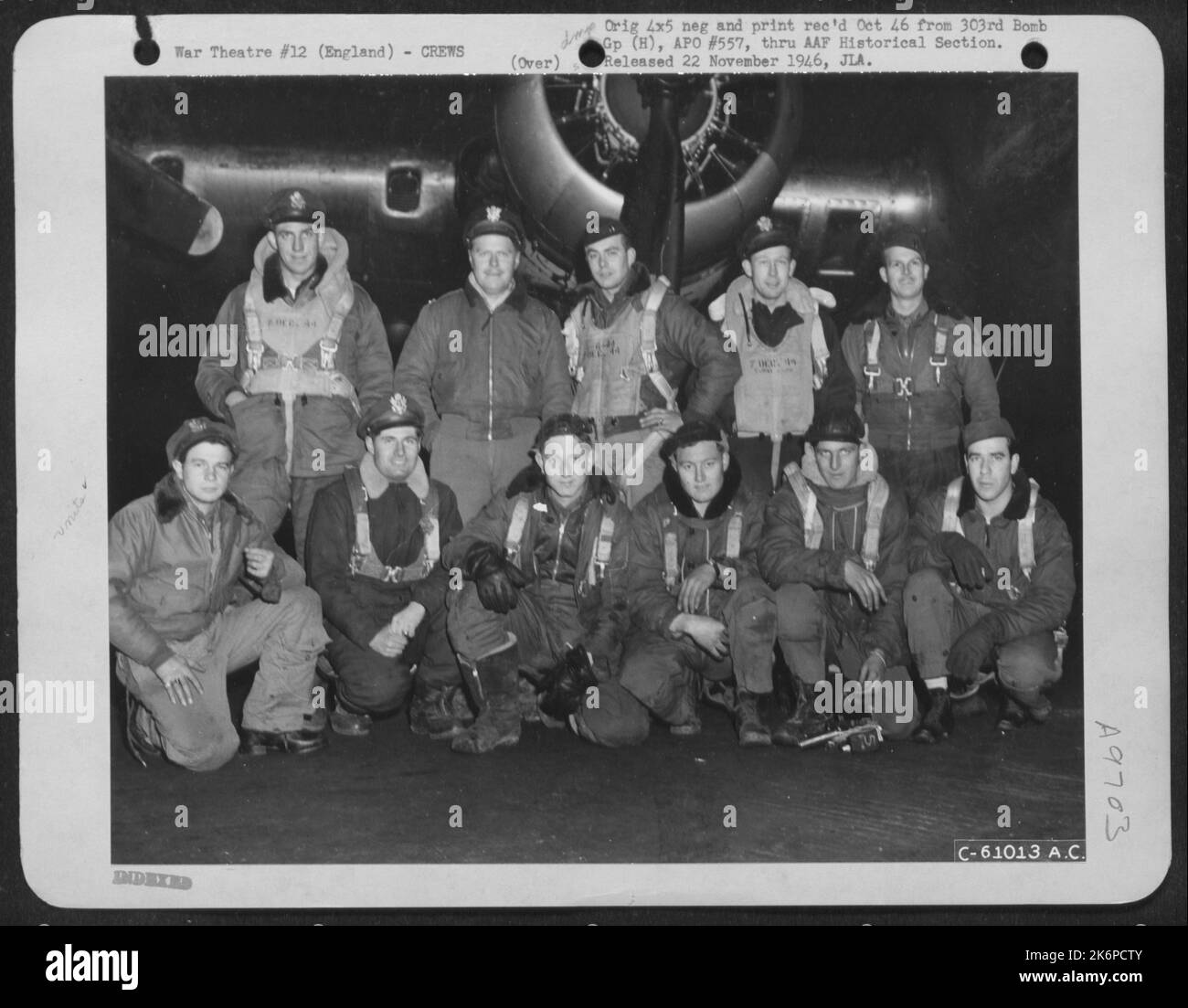 Lead Crew On Bombing Mission To Kassel, Germany, In Front Of A Boeing B ...