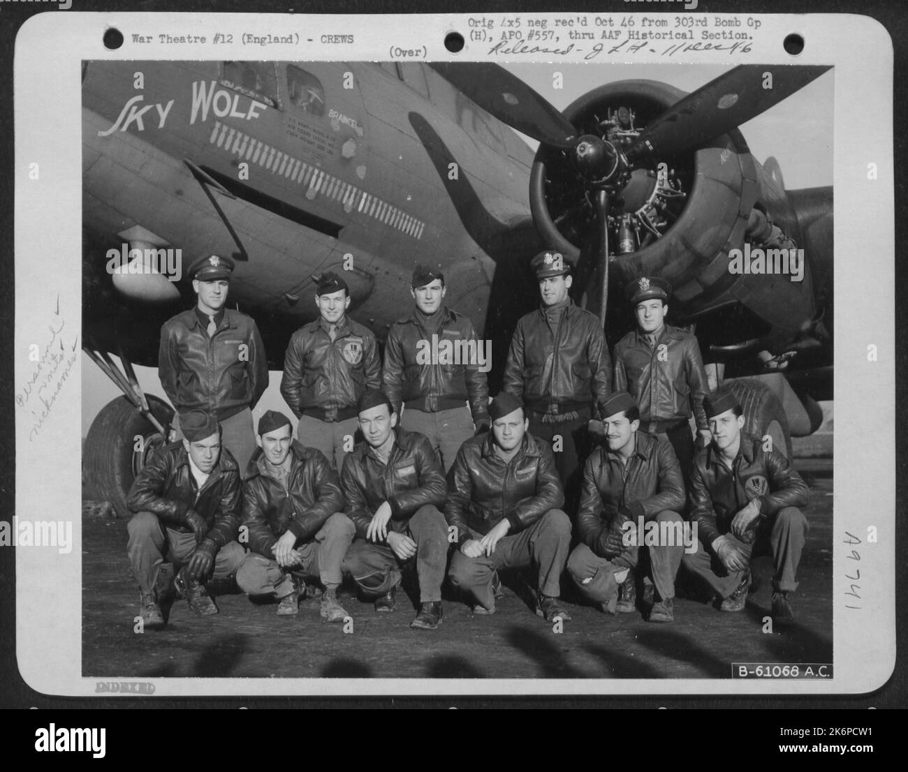 Lt. Kyse And Crew Of The 358Th Bomb Squadron, 303Rd Bomb Group, Beside ...