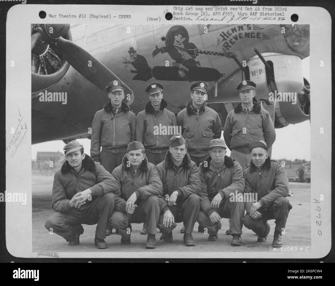 Lt. Fountain And Crew Of The 358Th Bomb Squadron, 303Rd Bomb Group, Beside A Boeing B-17 "Flying ...