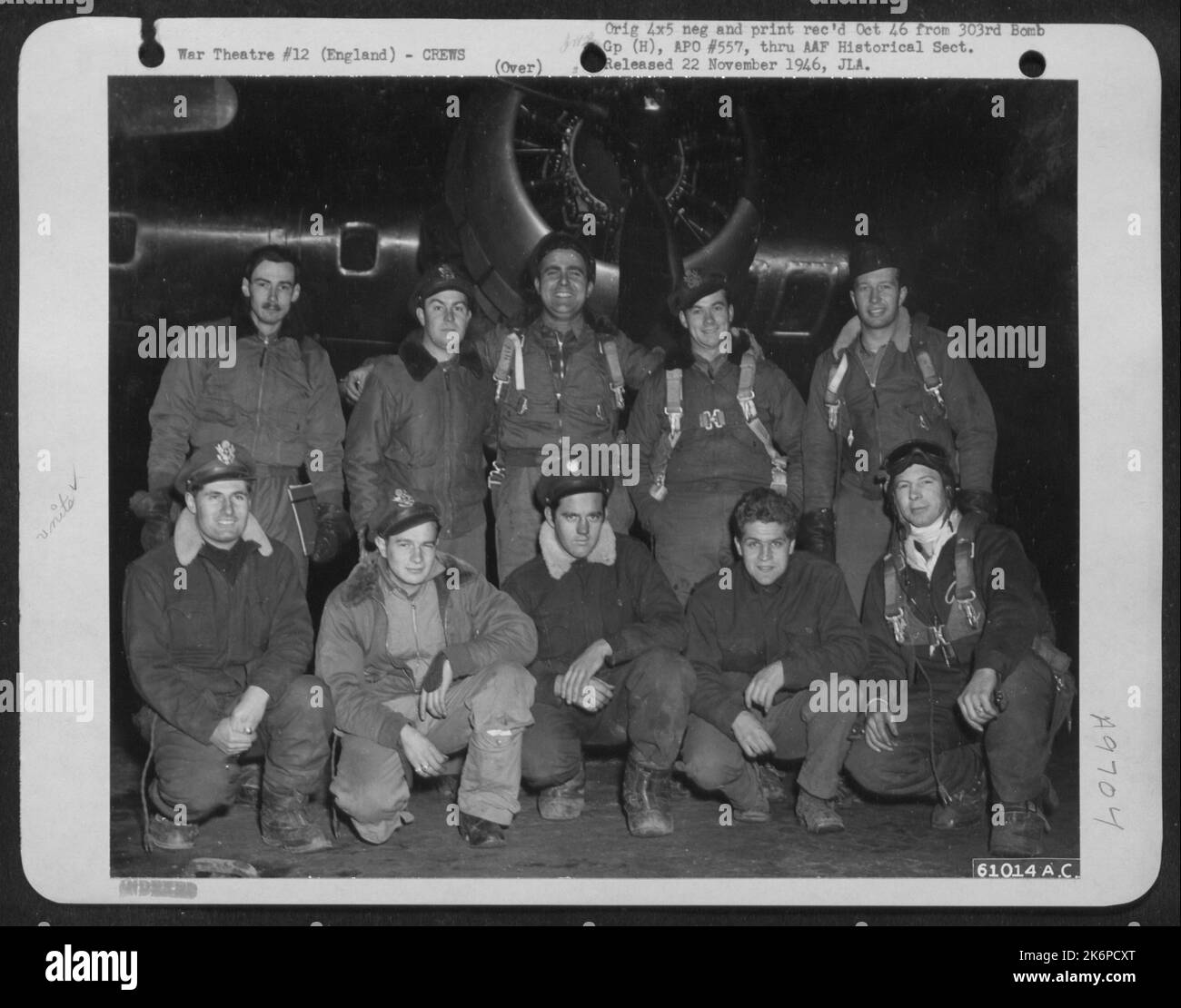 Lead Crew On Bombing Mission To Merseburg, Germany, In Front Of A ...
