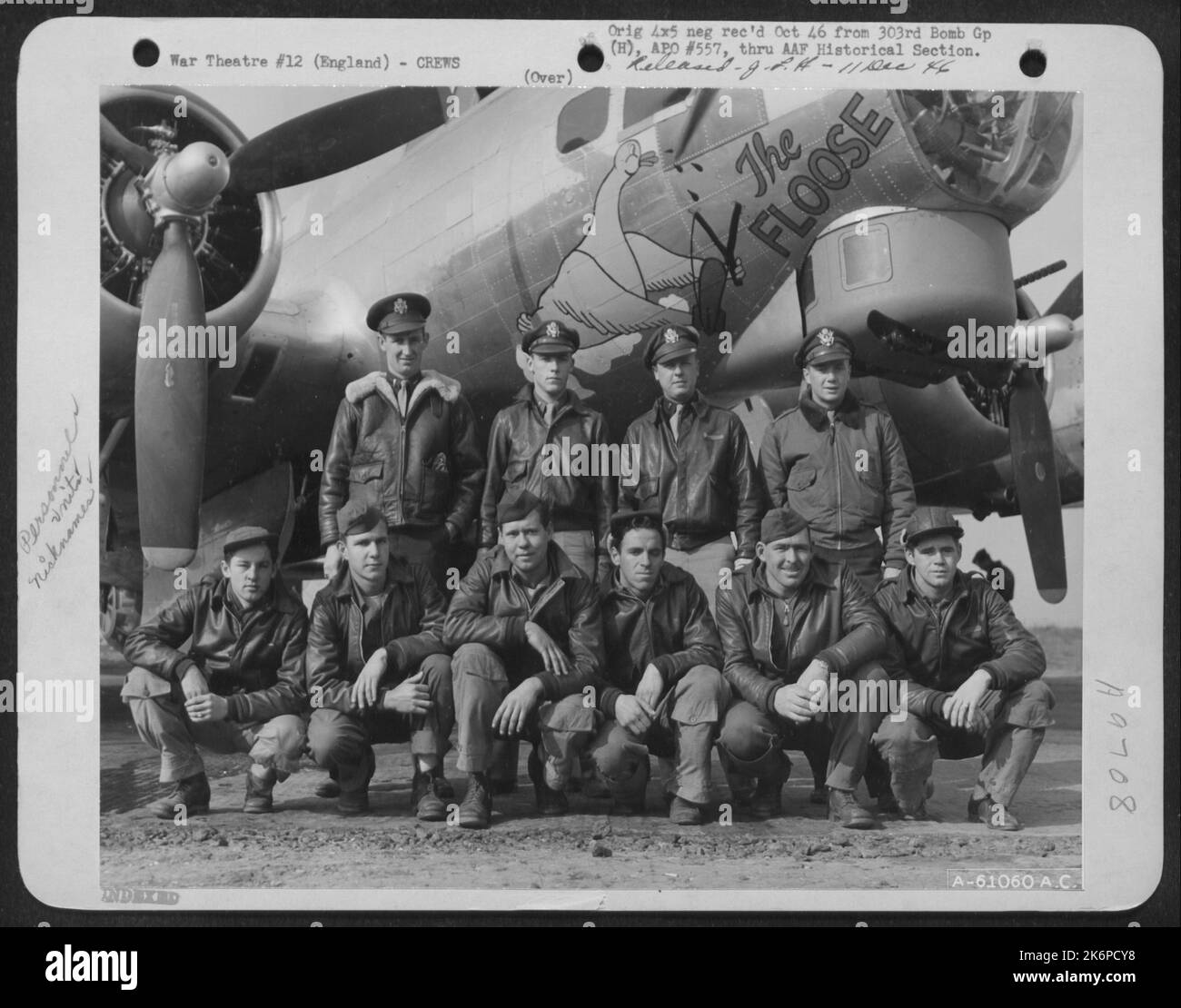 Lt. Baker And Crew Of The 358Th Bomb Squadron, 303Rd Bomb Group, Beside ...