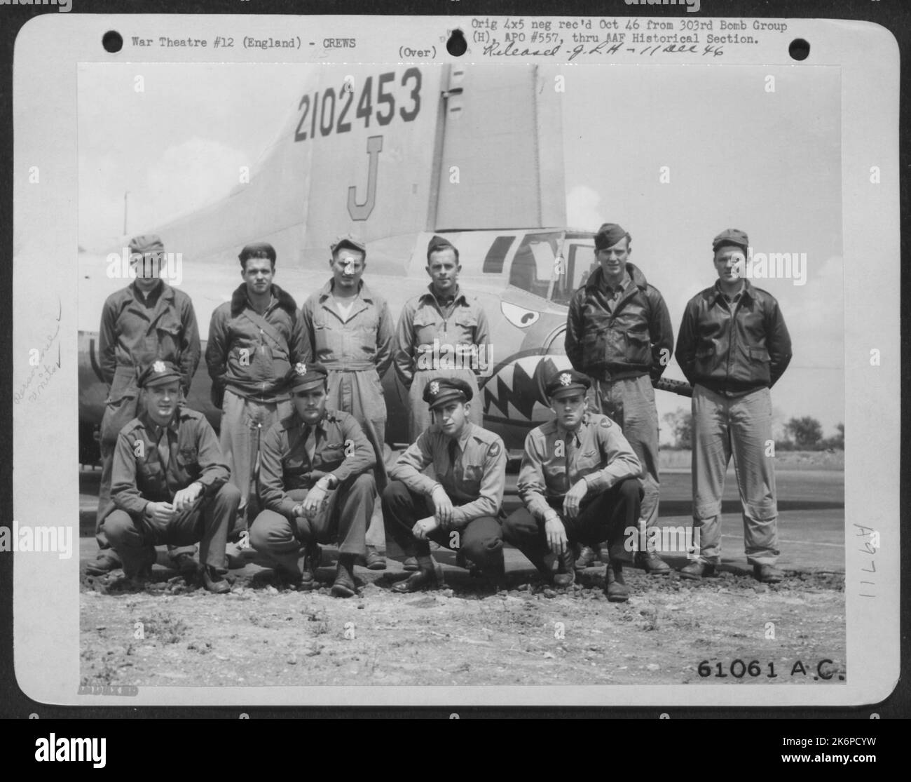 Lt. Boyce And Crew Of The 358Th Bomb Squadron, 303Rd Bomb Group, Beside ...