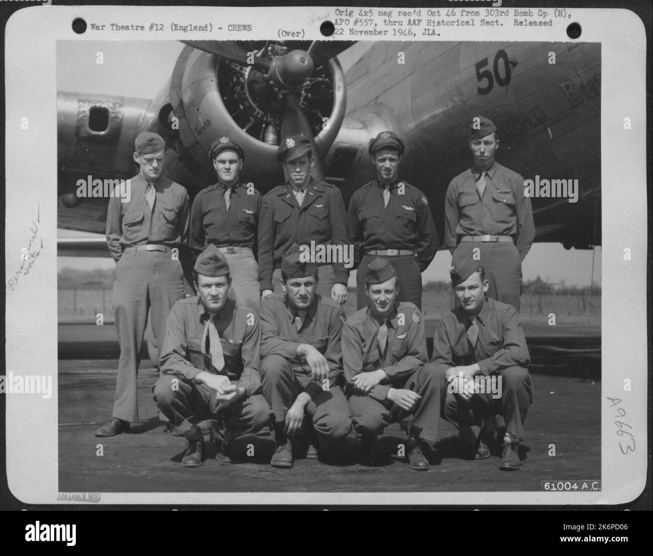 Lt. Damon And Crew Of The 427Th Bomb Squadron, 303Rd Bomb Group, Beside ...