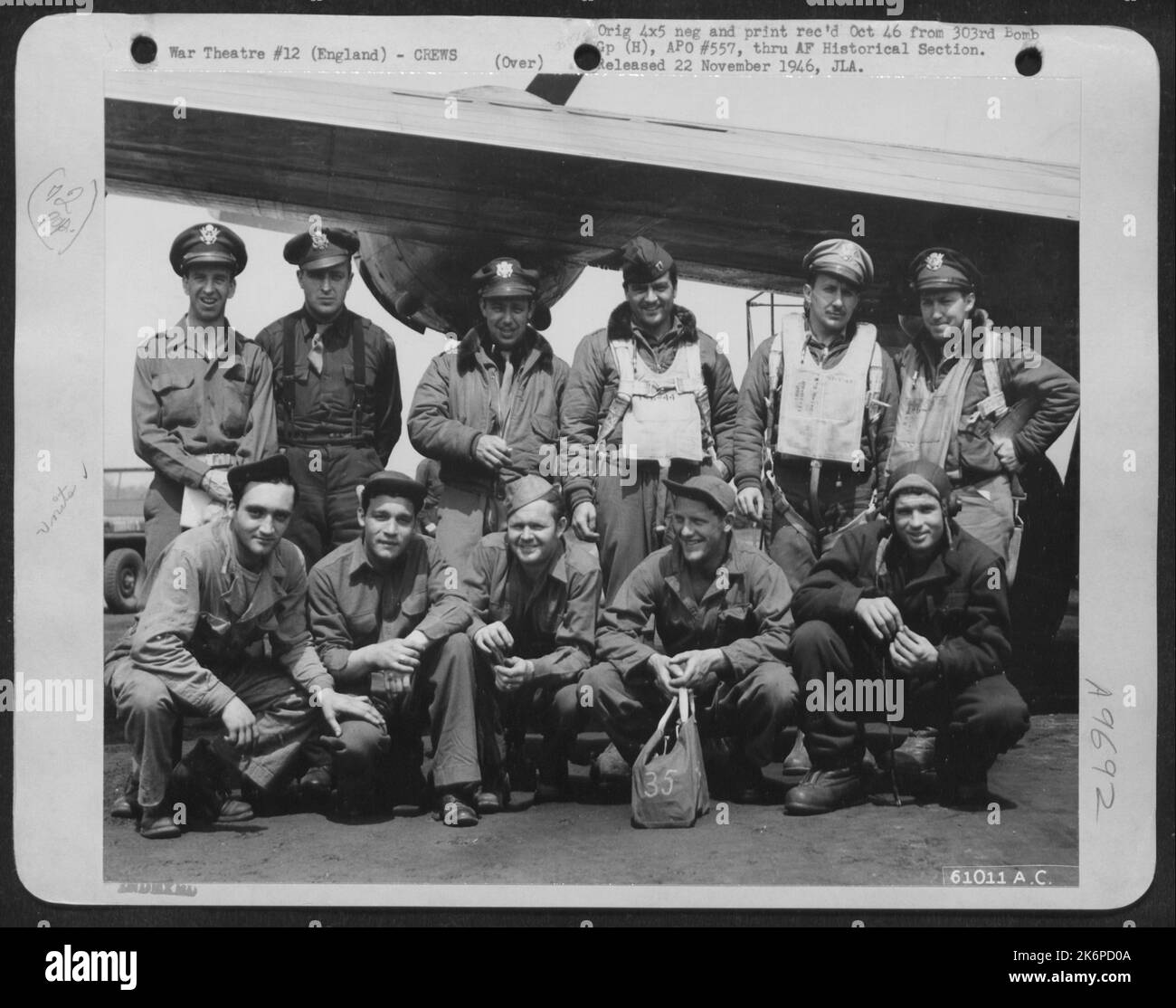 Lead Crew On Bombing Mission To Halberstadt, Germany, In Front Of A ...