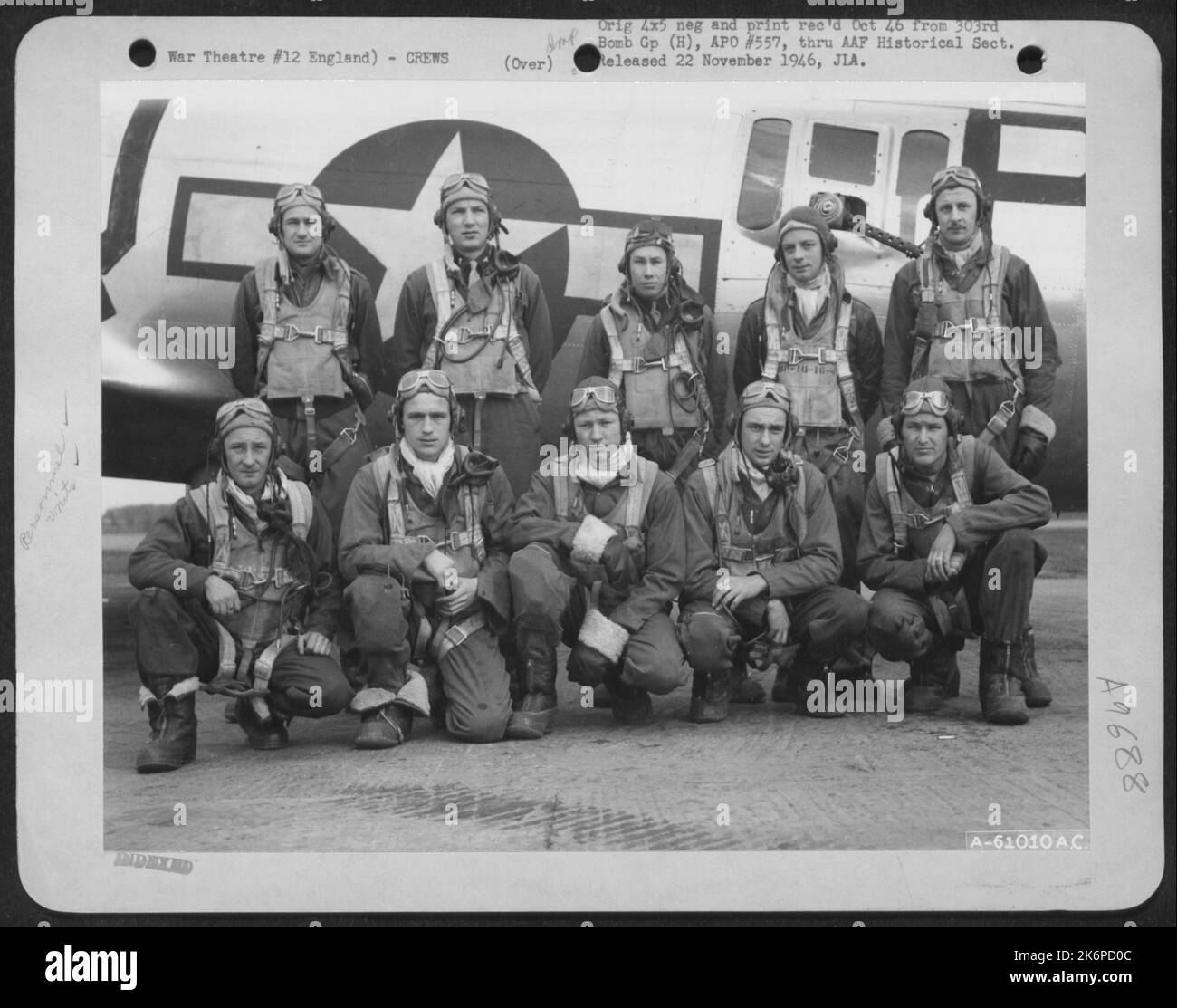 Lt. Wood And Crew Of The 427Th Bomb Squadron, 303Rd Bomb Group, Beside ...
