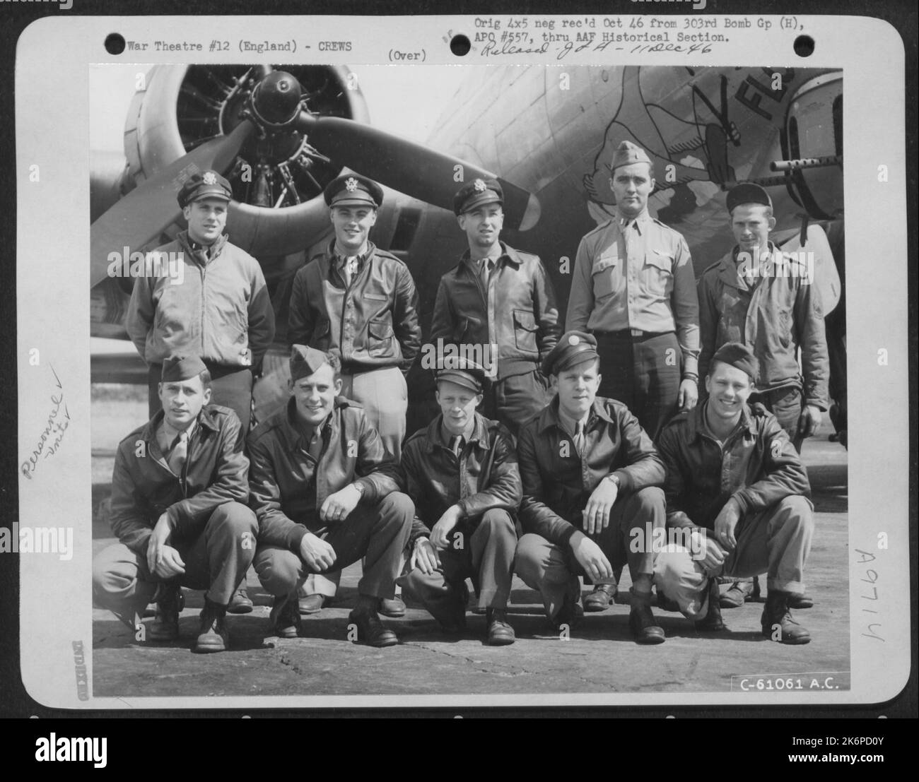 Lt. Cook And Crew Of The 358Th Bomb Squadron, 303Rd Bomb Group, Beside ...