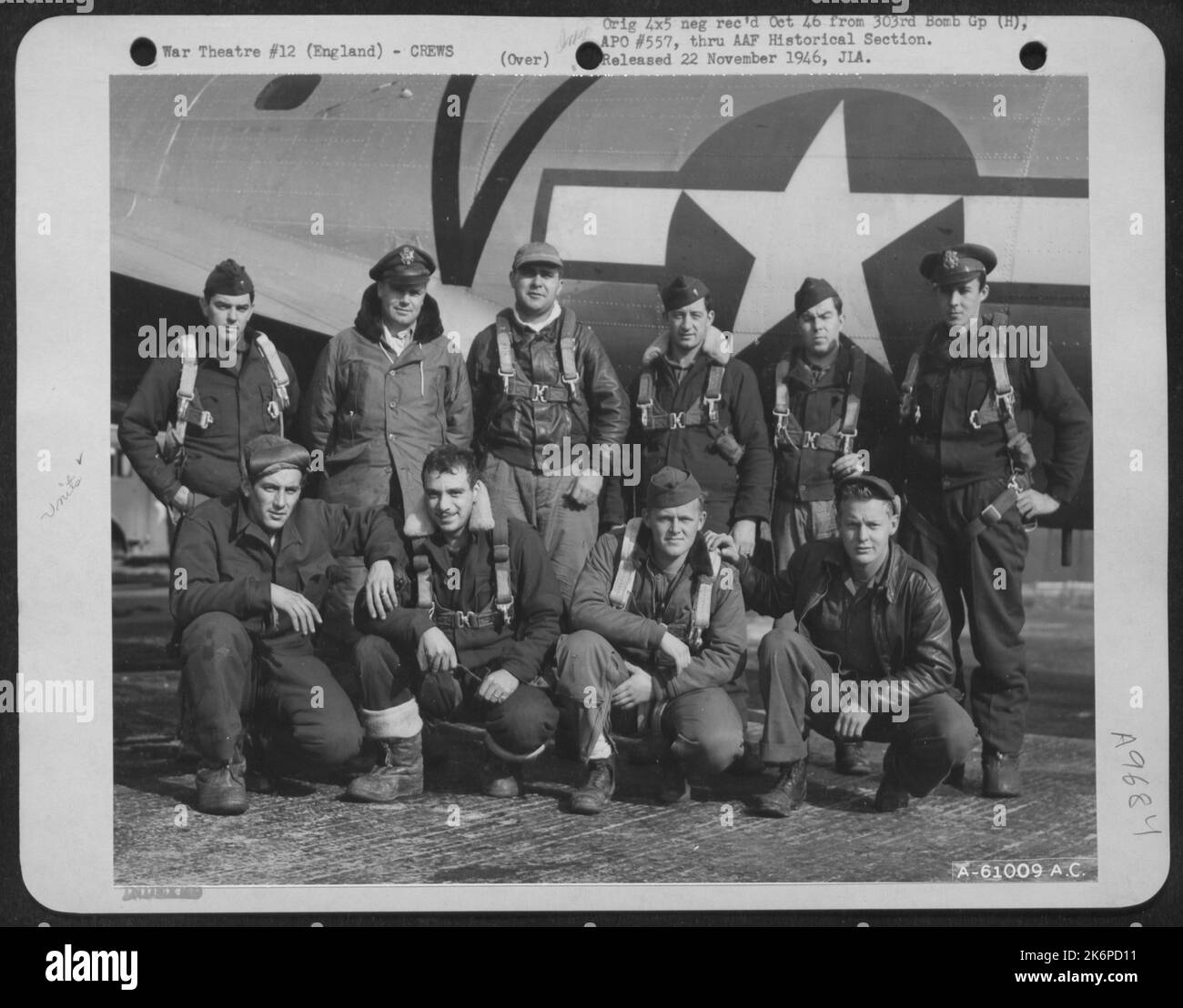Lead Crew On Bombing Mission To Koln, Germany, Beside A Boeing B-17 ...