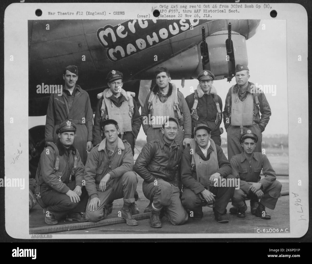 Lead Crew On Bombing Mission To Sterkrade, Germany, Beside A Boeing B ...