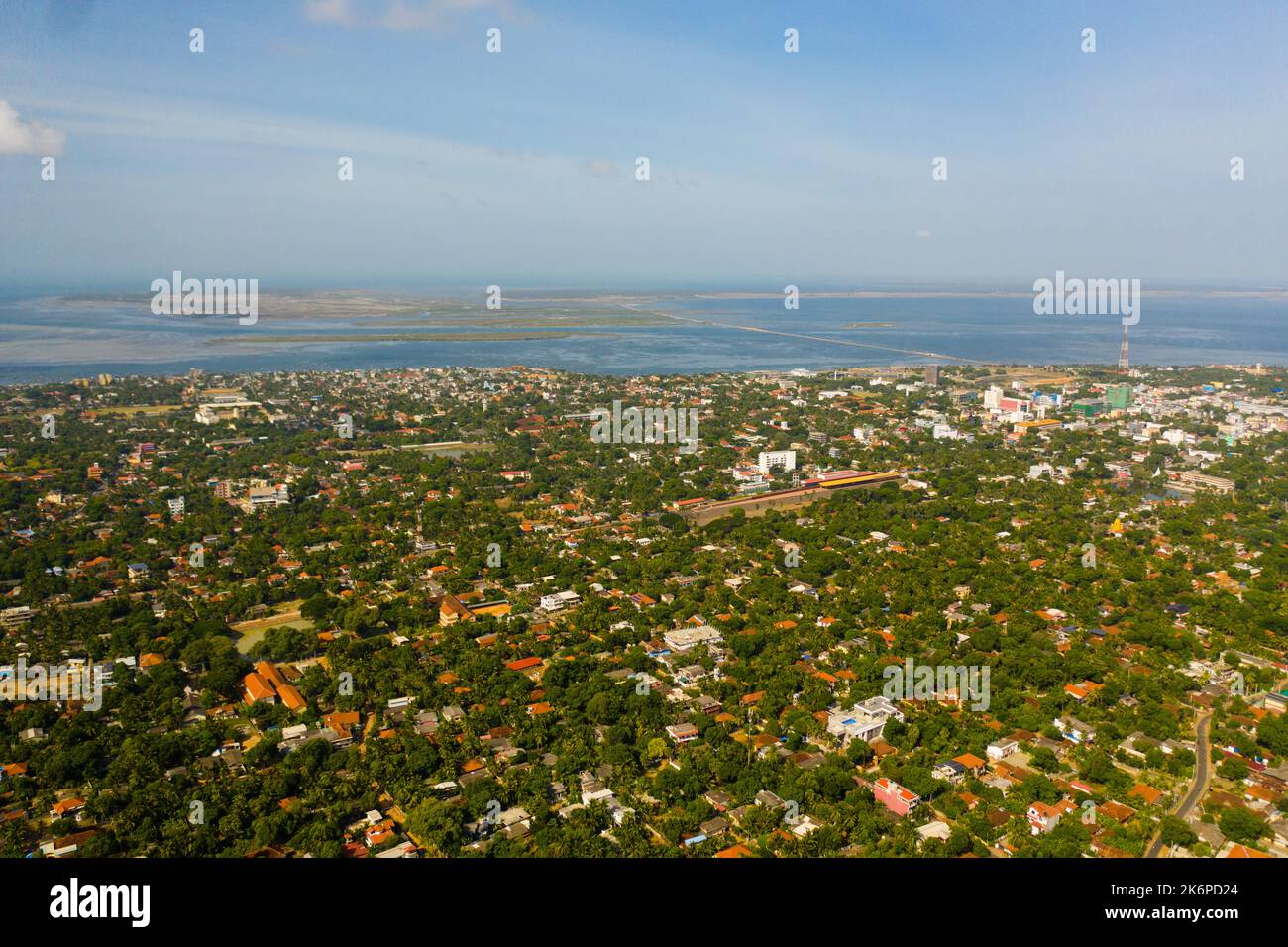 Aerial view of the town of Jaffna, the capital of the north of Sri ...