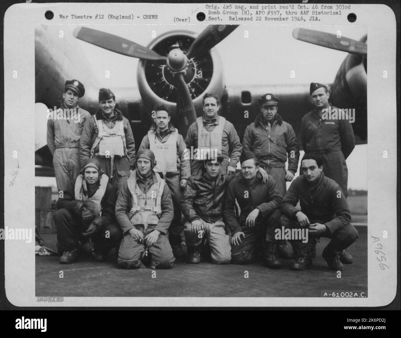 Lead Crew On Bombing Mission To 9J825, In Front A Boeing B-17 Flying ...