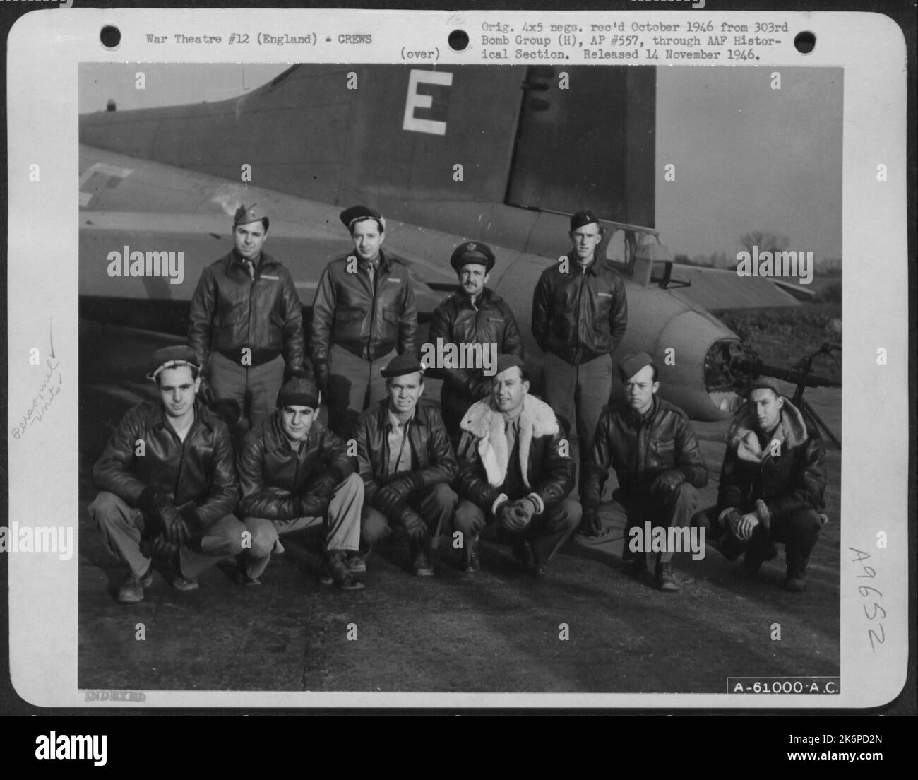 Lt. Long And Crew Of The 360Th Bomb Squadron, 303Rd Bomb Group, Beside ...