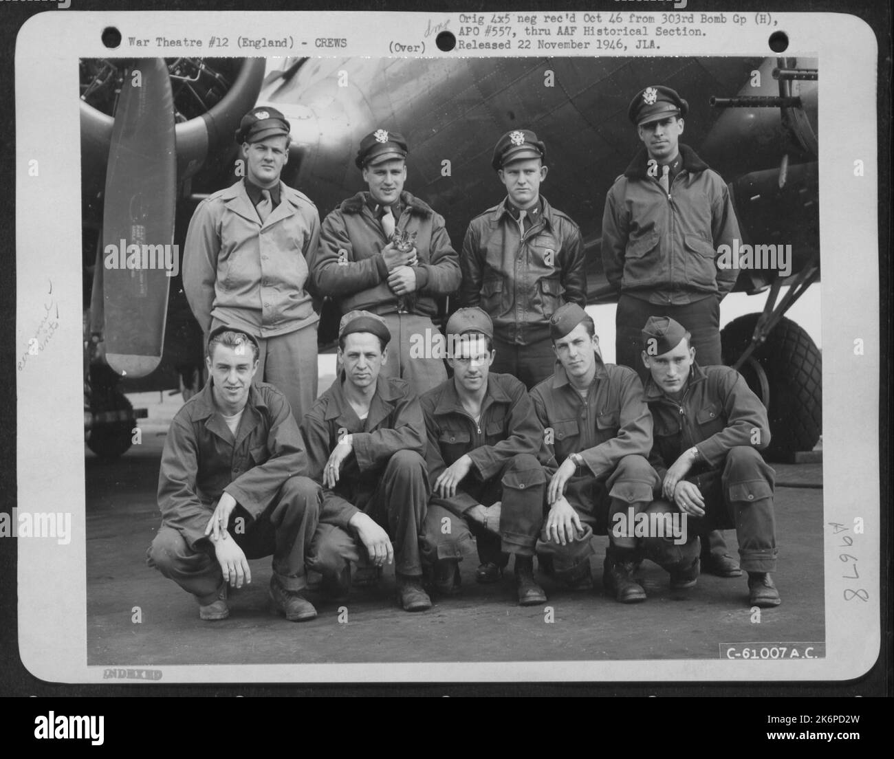 Lt. Barr And Crew Of The 427Th Bomb Squadron, 303Rd Bomb Group, Beside ...