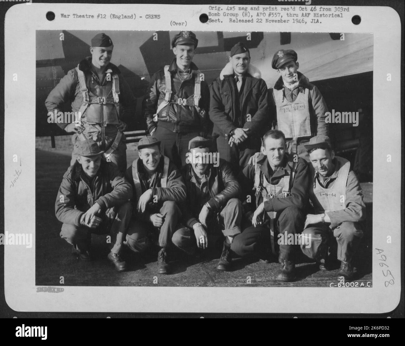 Lead Crew On Bombing Mission To Fressin, France, Beside A Boeing B-17 ...