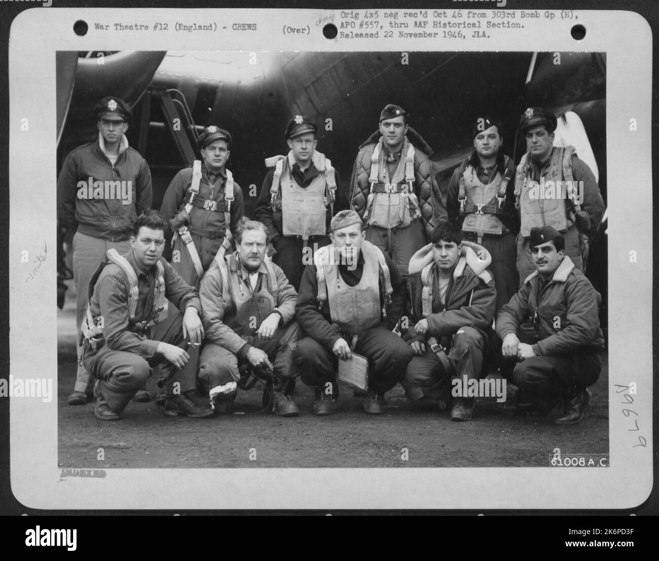Lead Crew On Bombing Mission To Koln, Germany, Beside A Boeing B-17 ...