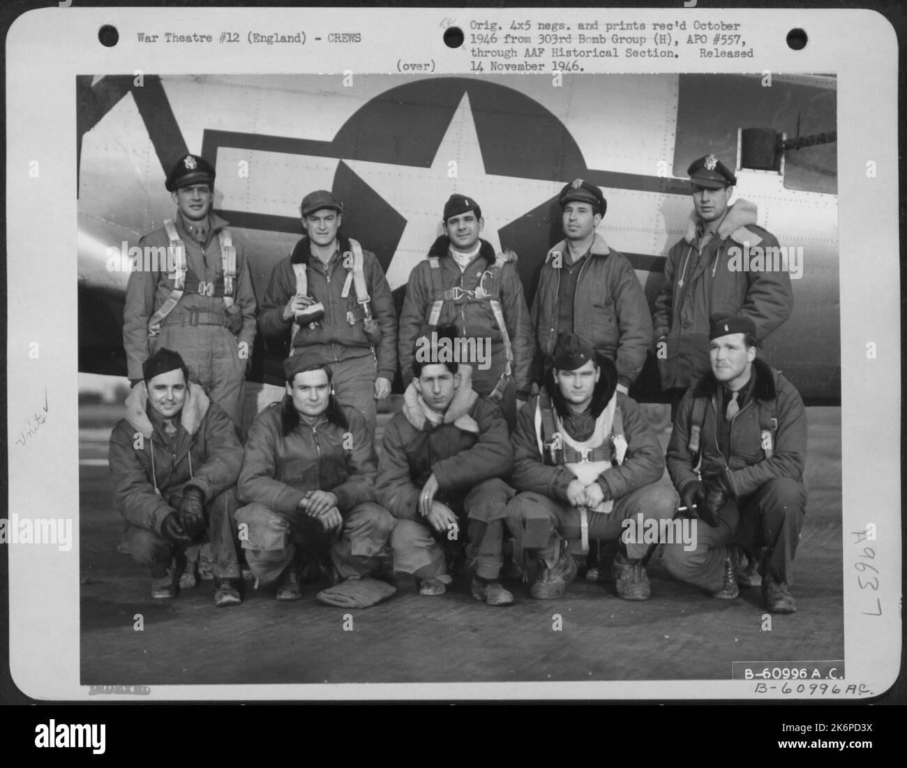 Lead Crew On Bombing Mission To Paderborn, Germany, In Front A Boeing B ...