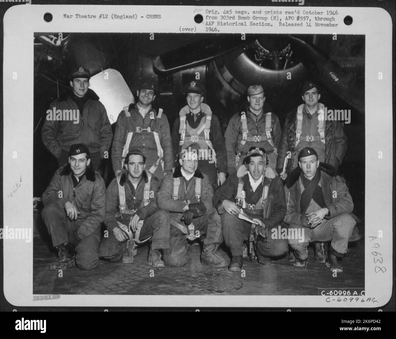 Lead Crew On Bombing Mission To Lutzkendorf, Germany, In Front A Boeing ...