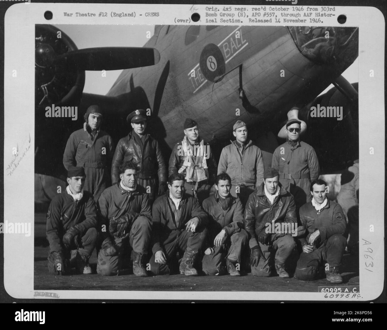 Lead Crew On Bombing Mission To Bremen, Germany, In Front A Boeing B-17 ...