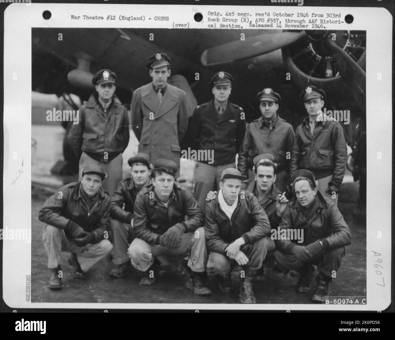 Lead Crew On Bombing Mission To Oschersleben, Germany, In Front Of A ...