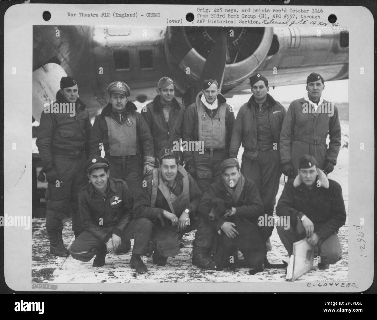 Lead Crew On Bombing Mission To Mannhein, Germany, In Front A Boeing B ...