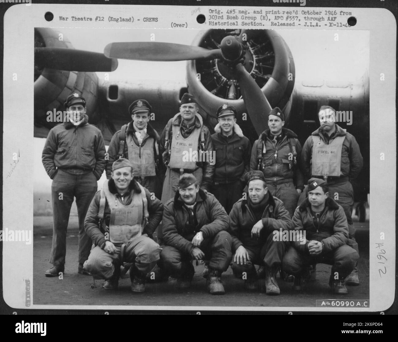 Lead Crew On Bombing Mission To Dresden, Germany, In Front A Boeing B ...