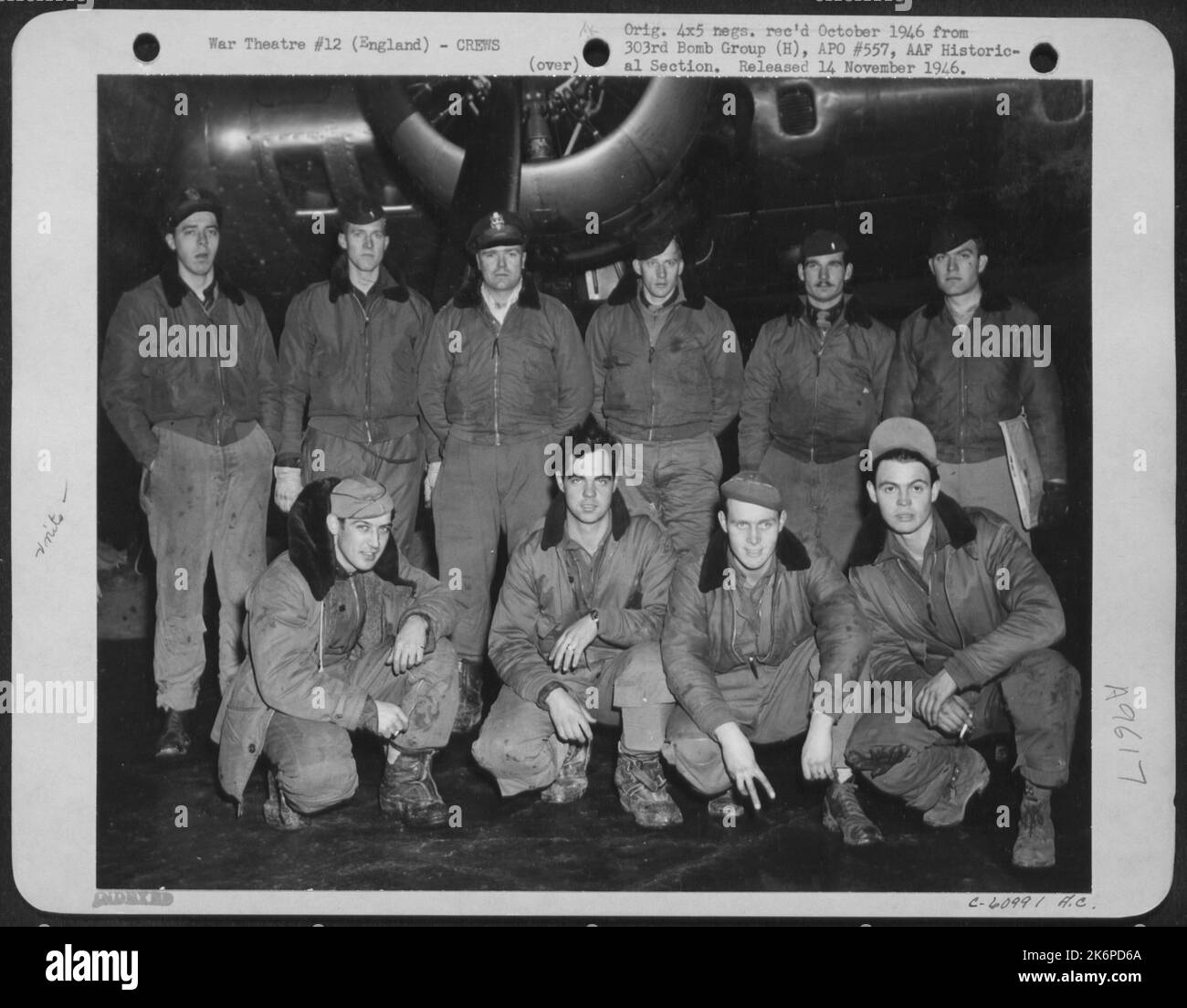 Lead Crew On Bombing Mission To Ostheim, Germany, In Front A Boeing B ...